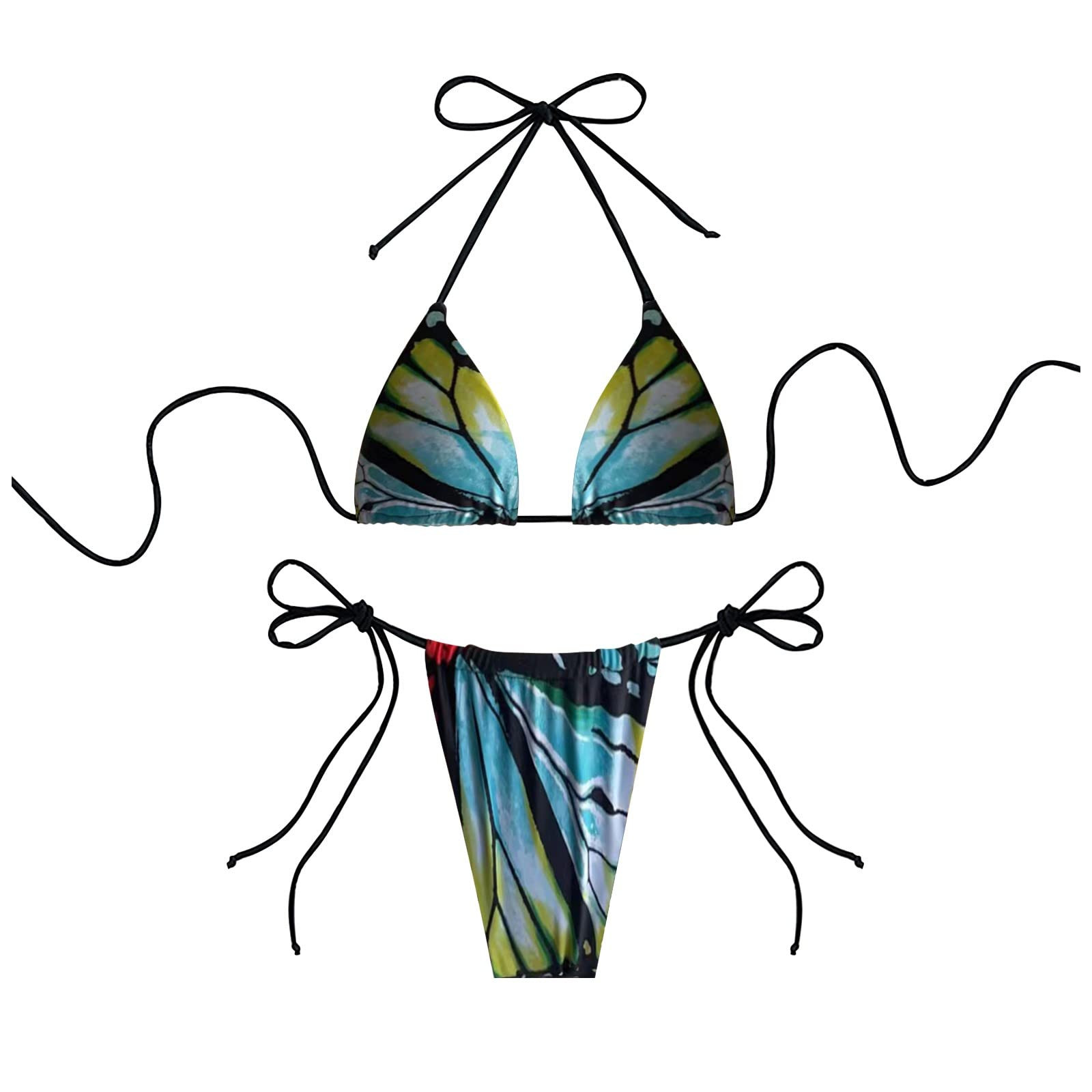 FWBNUIF Women Floral Print Bikini Set Swimming Two Piece Swimsuits ...