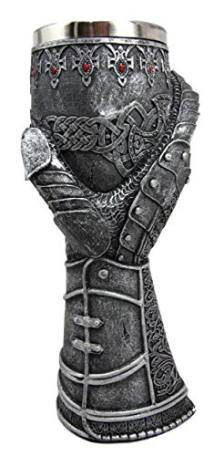 Ebros Medieval Knight Of Chivalry Royal Gauntlet Wine Goblet 95H 8oz ...