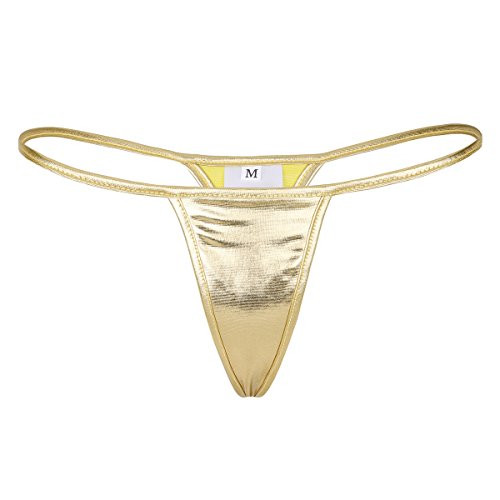 MSemis Women Shiny Metallic Micro Bikini Thongs Swimsuit Low Rise G ...