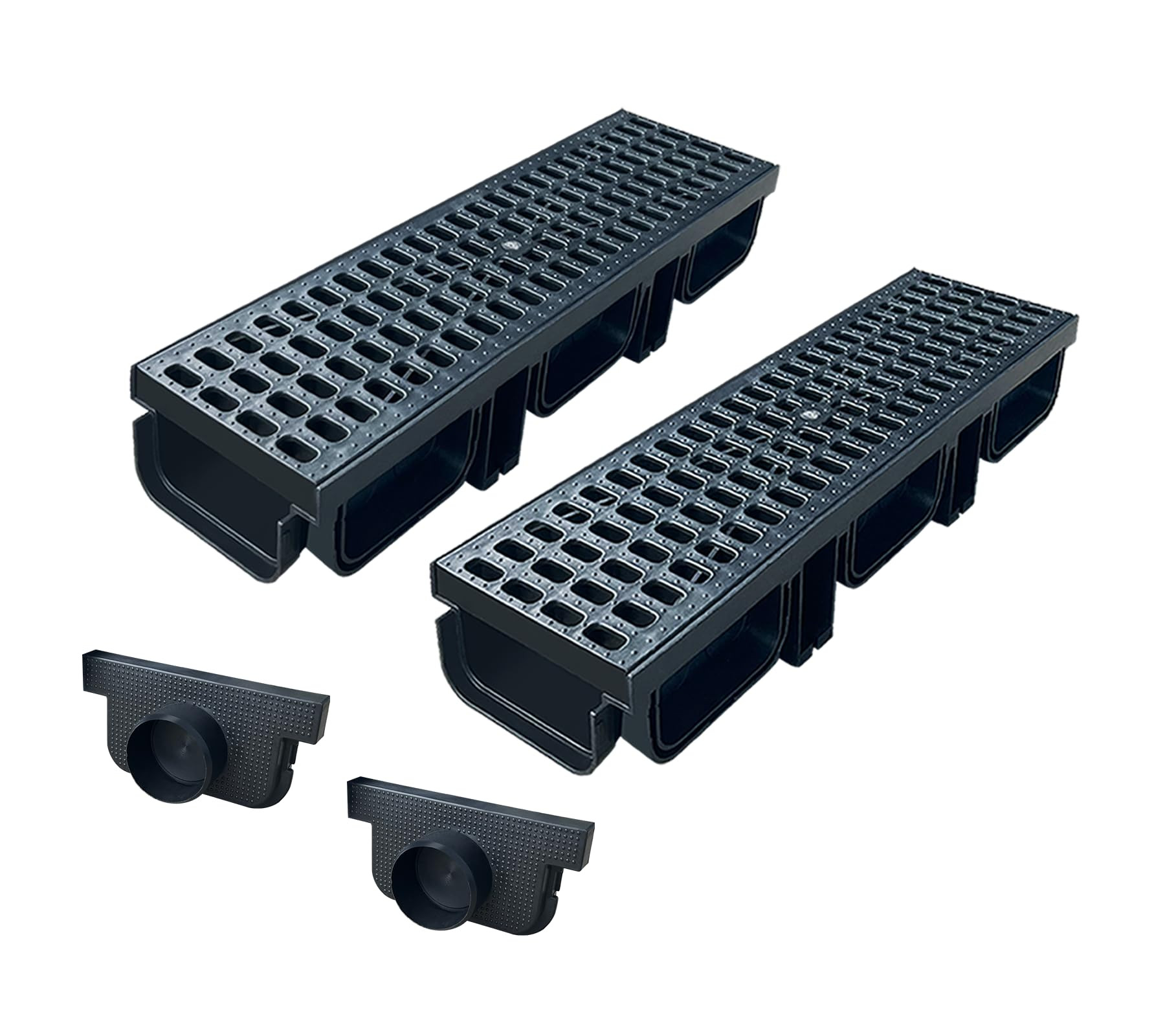 Natotela HDPE Trench Drain System-19.7Lx5.5Wx3.7H in. Channel Drain ...