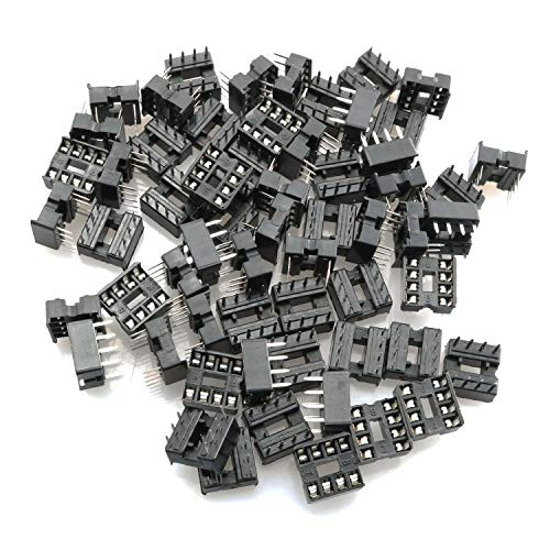 Tegg 8 Pin IC Socket 60 PCS 8 Pin DIP IC Socket Adaptor Solder Type ...