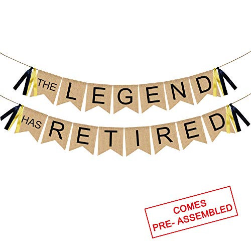 The Legend Has Retired Banner Burlap - Vintage Retired Banner Bunting ...