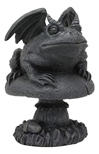Ebros Gothic Horned Toad Frog Gargoyle with Wings Crouching On ...