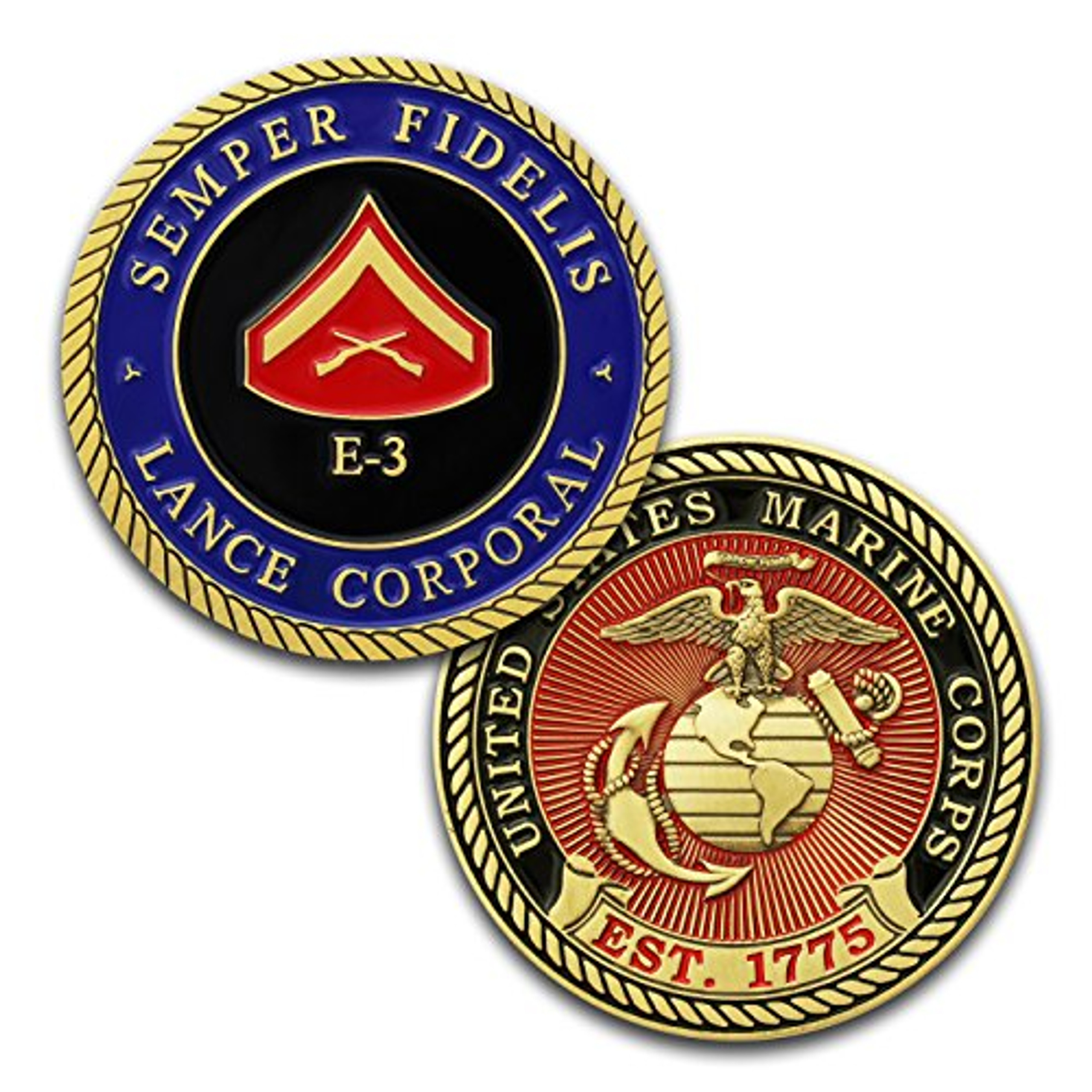 Marine Corps E3 Challenge Coin USMC LCpl Rank Military Coin Lance marine-corps-e3-challenge-coin-usmc-lcpl-rank-military-coin-lance