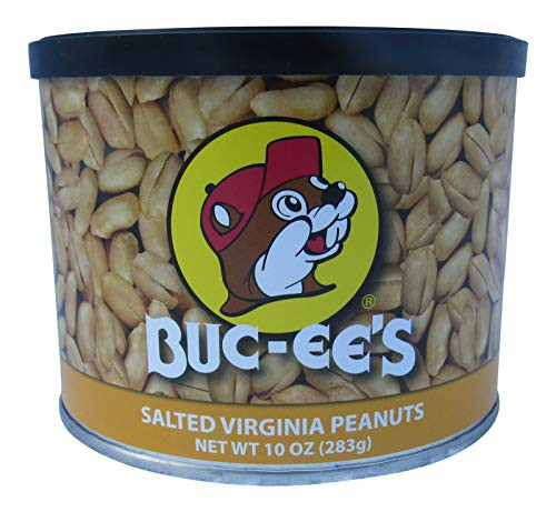 Buc-ees Salted Virginia Peanuts in Resealable Can 10 Ounces ...