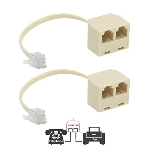 Two Way Telephone Splitters Uvital Male to 2 Female Converter Cable ...