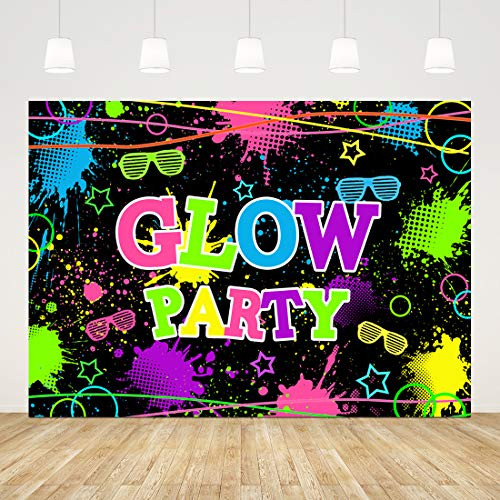 7x5ft Lets Glow Backdrop Lets Glow Background for Party Colorful Lights ...