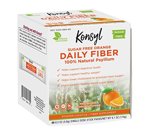 Konsyl Daily Fiber Orange 100 Natural Psyllium Husk Powder Sugar Free And Gluten Free 30