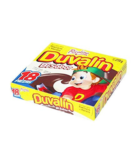 Duvalin Bi Sabor Avellana y Vainilla 18 Piezas 270 gr. _ Hazelnut and ...