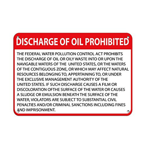 Discharge of Oil Prohibited Hazard Sign Waste Signs Vinyl Sticker Decal ...