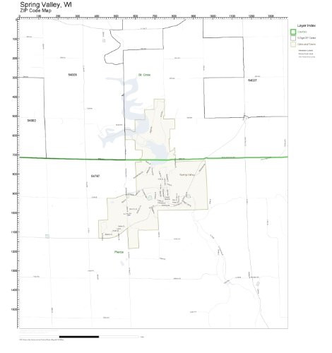 ZIP Code Wall Map of Spring Valley WI ZIP Code Map Not Laminated ...