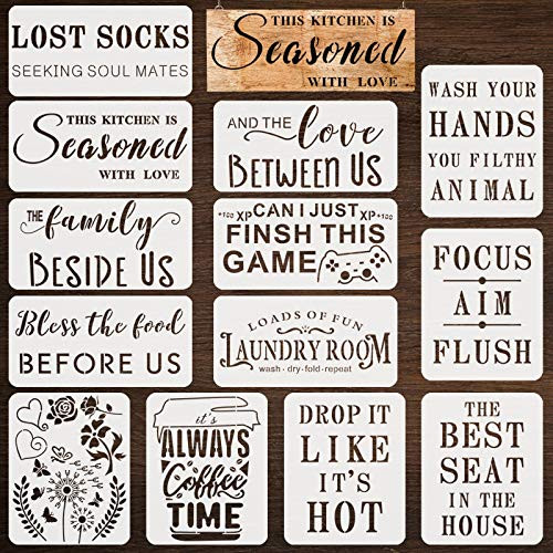 Home Sign Stencils for Painting on Wood Funny Words Reusable Template ...