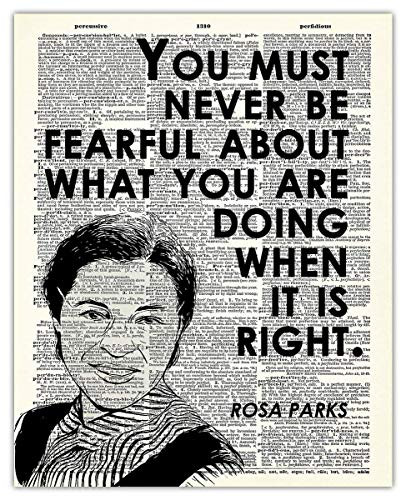Rosa Parks Inspirational Wall Art Quote Poster - You Must Never Be ...