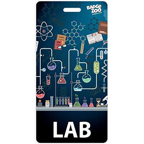 LAB Badge Buddy - Black - Chemistry Themed - Vertical Badge Id Card ...