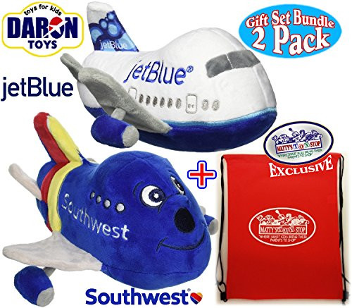 Daron jetBlue & Southwest Airlines Plush Airplanes with Sound Gift Set ...