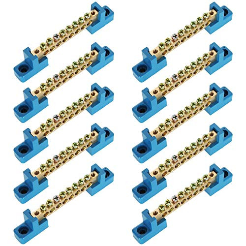 10 PCS Terminal Bus Bar Terminal Block 8 Positions Brass Wire Screw Terminal Block Barrier Strip ...