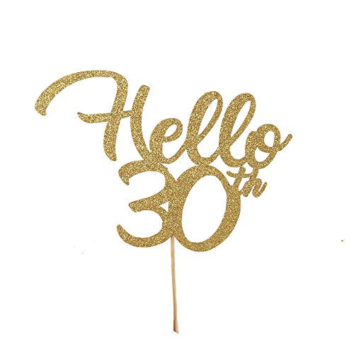 SHAMI Hello 30th cake topper (Gold) Happy Birthday Cake Topper Premium ...