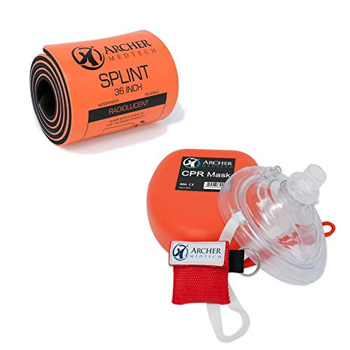 Universal First Aid Splint and CPR Mask Bundle. Archer MedTech Brand ...