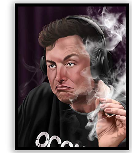 Elon Musk Poster By THANGKA - Cool Elon Musk Smoking Meme Wall Art ...