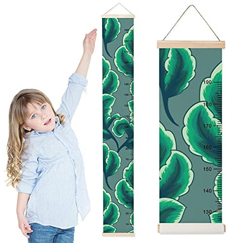 Growth Chart for Kids Leaves Green Children Height Measurement Ruler ...
