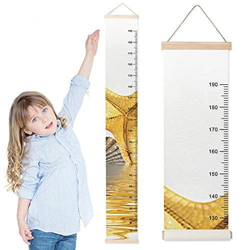 Growth Chart for Kids Golden Shells Stars Children Height Measurement ...