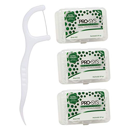 PRO-SYS Extra Strong Flossers with Flosser Pick - 150 Flossers -3 Packs ...