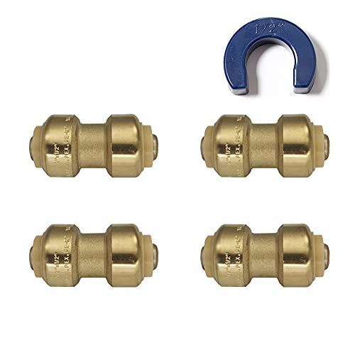 `-4 Pack- sicoince 1/2 Inch Push Fit Straight Coupling Push To Connect ...