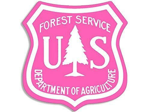 MAGNET 2.5 inch HOT Pink US Forestry Shield Shaped Sticker -Logo Forest ...