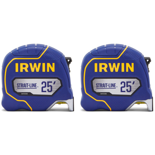IRWIN Strait-LINE Tape Measure, 25 ft, 2 Pack, Includes Retraction ...