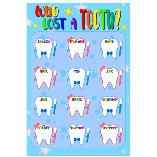 SICOHOME Who Lost a Tooth Chart 17.5" Classroom Learning Chart for Lost ...