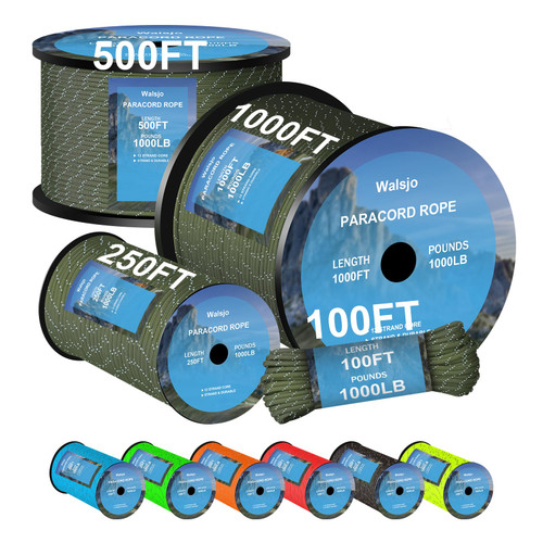1000Ib Paracord Rope - 100ft / 200ft / 500ft / 1000ft 4mm,12 Strand ...