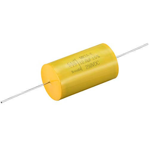 uxcell Film Capacitor 250V DC 12uF Round Axial Polyester Film Capacitor ...