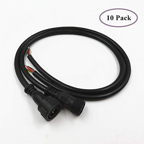 10 Pairs 3 Core Black Pigtail Waterproof Ray Wu Connector for LED Smart ...