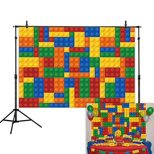 Allenjoy 7x5ft Building Blocks Theme Backdrop Colored Toy Bricks ...