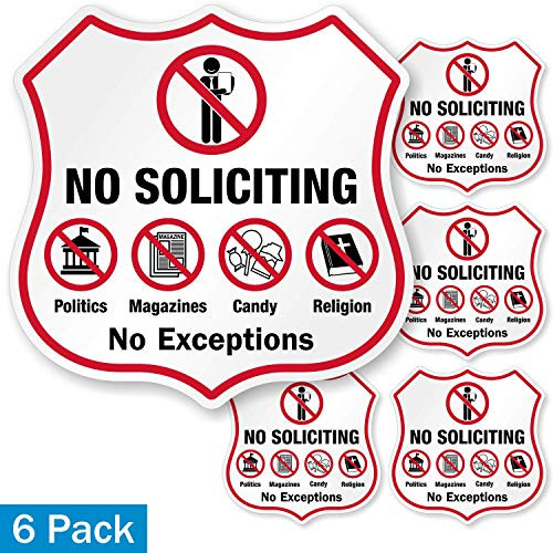 SmartSign No Soliciting Sticker No Soliciting No Exceptions Decals Pack ...
