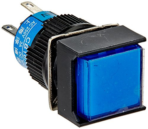 Uxcell DC 24V Lamp Locking Square Push Button Switch with Insulated ...