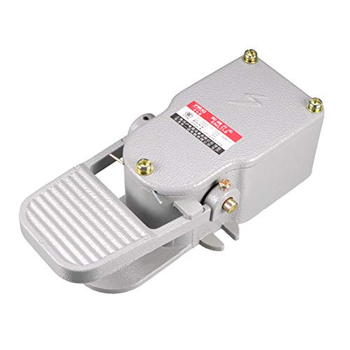 uxcell Industrial Electric Foot Pedal Switch Footswitch Momentary SPDT NO NC 380V 15A, Aluminum ...