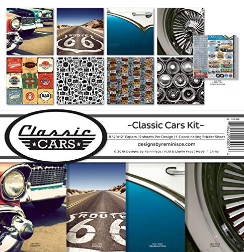 Reminisce Classic Cars Scrapbook Collection Kit Multi Color Palette ...