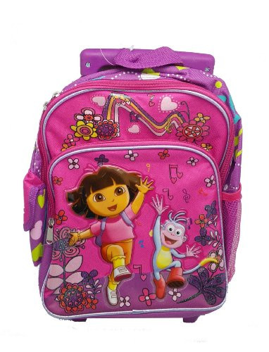 Small Size Pink Music Dora the Explorer Rolling Backpack Luggage ...