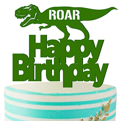 RAKRISA Dinosaur Cake Topper T Rex Dino Theme 1x Wooden Roar Cake ...