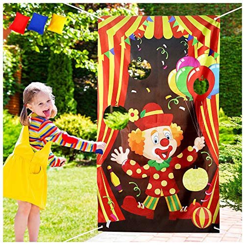 Carnival Circus Toss Game with 3 Bean Bag Clown Party Supplies ...