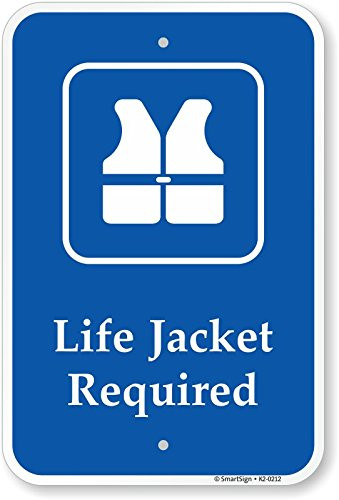 SmartSign Life Jacket Required Sign 12 x 18 Aluminum - Warehousesoverstock
