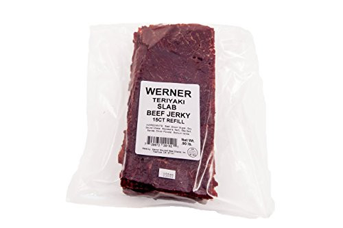 Werner Beef Jerky Slabs Teriyaki Giant Slab 15ct - Warehousesoverstock