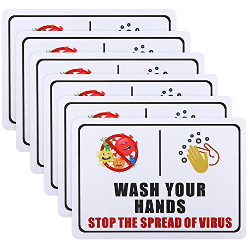5 Pieces Wash Your Hands Sign Hand Washing Stickers 7 x 10 Inches Self ...