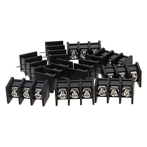 Fielect PCB Terminal Block 10Pcs 300V 25A 10mm Pitch 3P Flat Angle Needle Seat Fence Type PCB ...