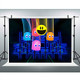 Pac-Man Background for Happy Birthday Party MEETSIOY Dark Blue Maze ...