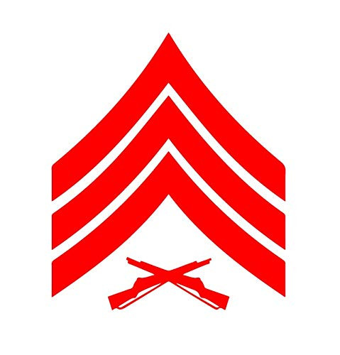 Marine E5 E 5 Marines Sergeant Rank Insignia Red US MC Corps Sticker ...
