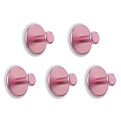 Adhesive Coat Hooks Heavy Duty Pink Color Pack in 5 Hooks ...