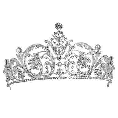 Frcolor Wedding Bridal Tiara Symmetrical Phoenix Design Rhinestones ...