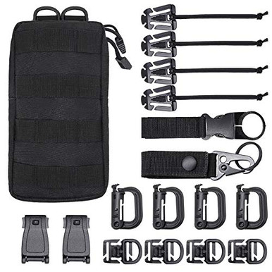 MGFLASHFORCE Kit of 17 Molle Attachments Molle Carabiner Clips and ...
